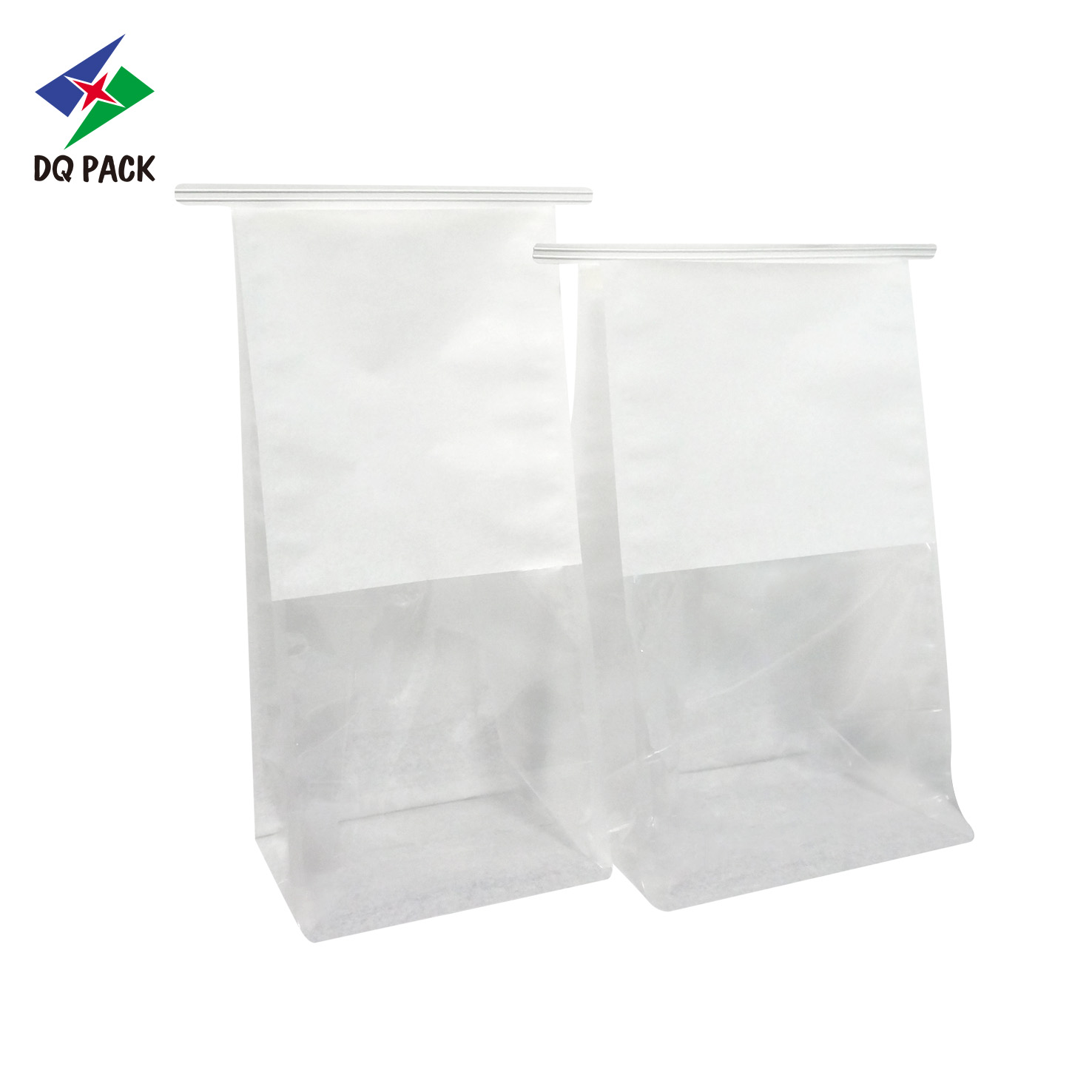China DQ PACK White Kraft Paper Bag Bread Plastic Packaging With Window ...