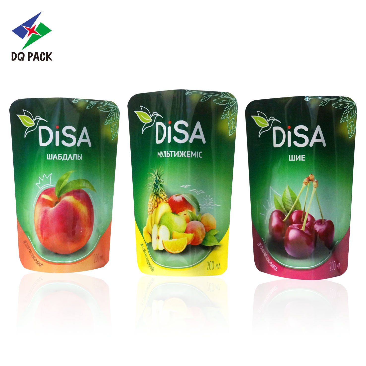 China DQ PACK OEM Design Stand Up Plastic Packaging Bag 200ml Juice ...