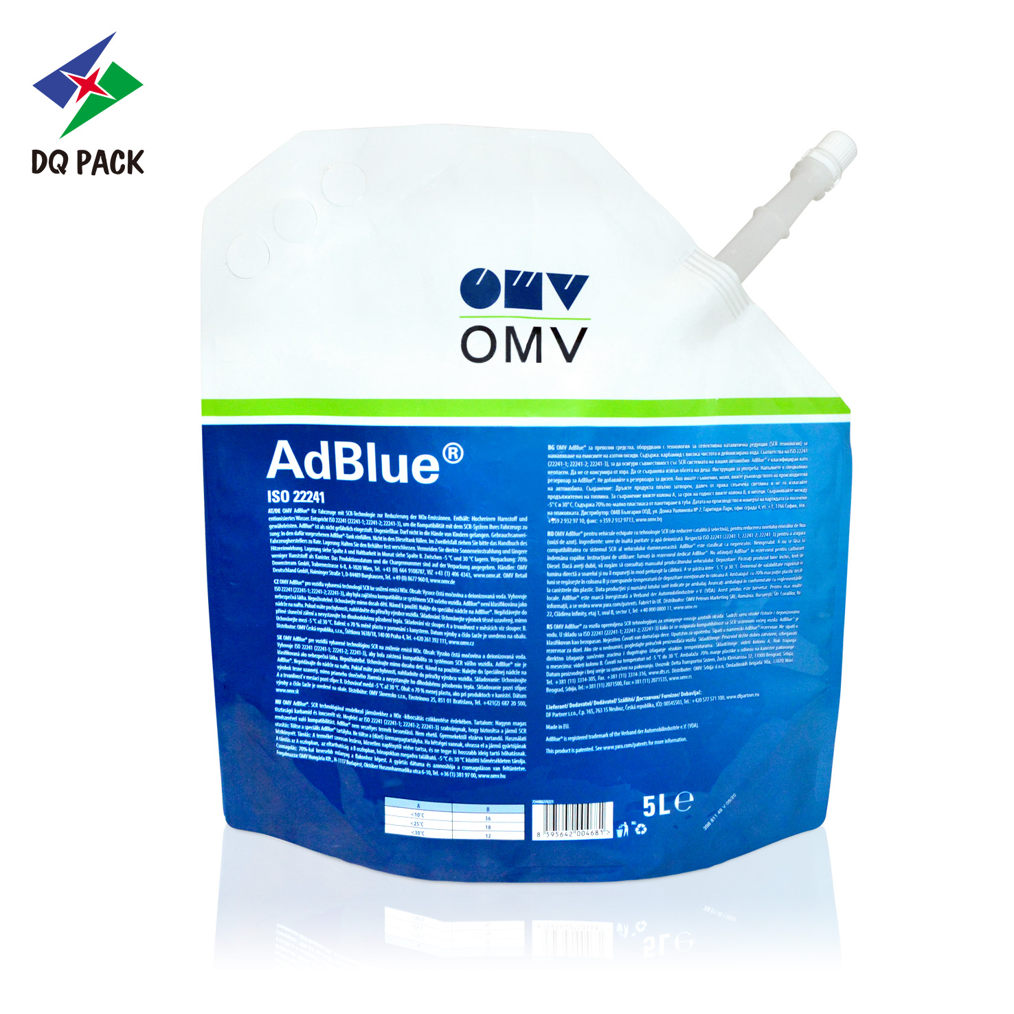 China DQ PACK 5L Stand Up Pouch with Special Sport for Adblue Liquid ...