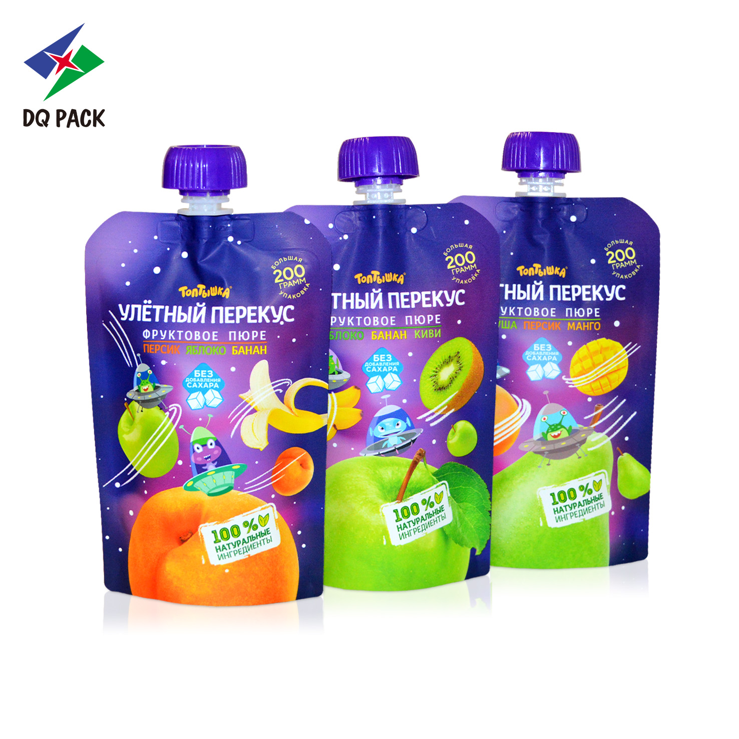China DQ PACK 100% Food Grade 200g Stand Up Spout Pouch Fruit Puree ...
